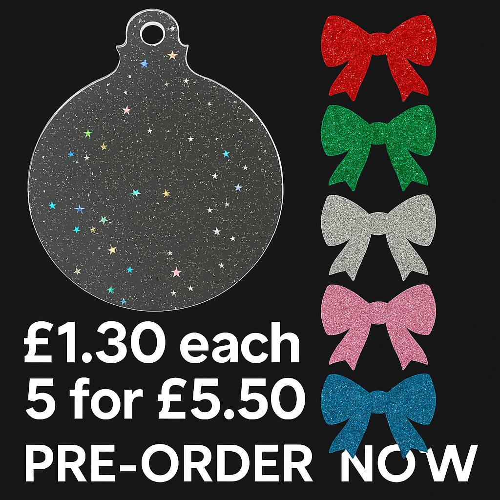 Glitter Disk and Bows – AP WHOLESALE